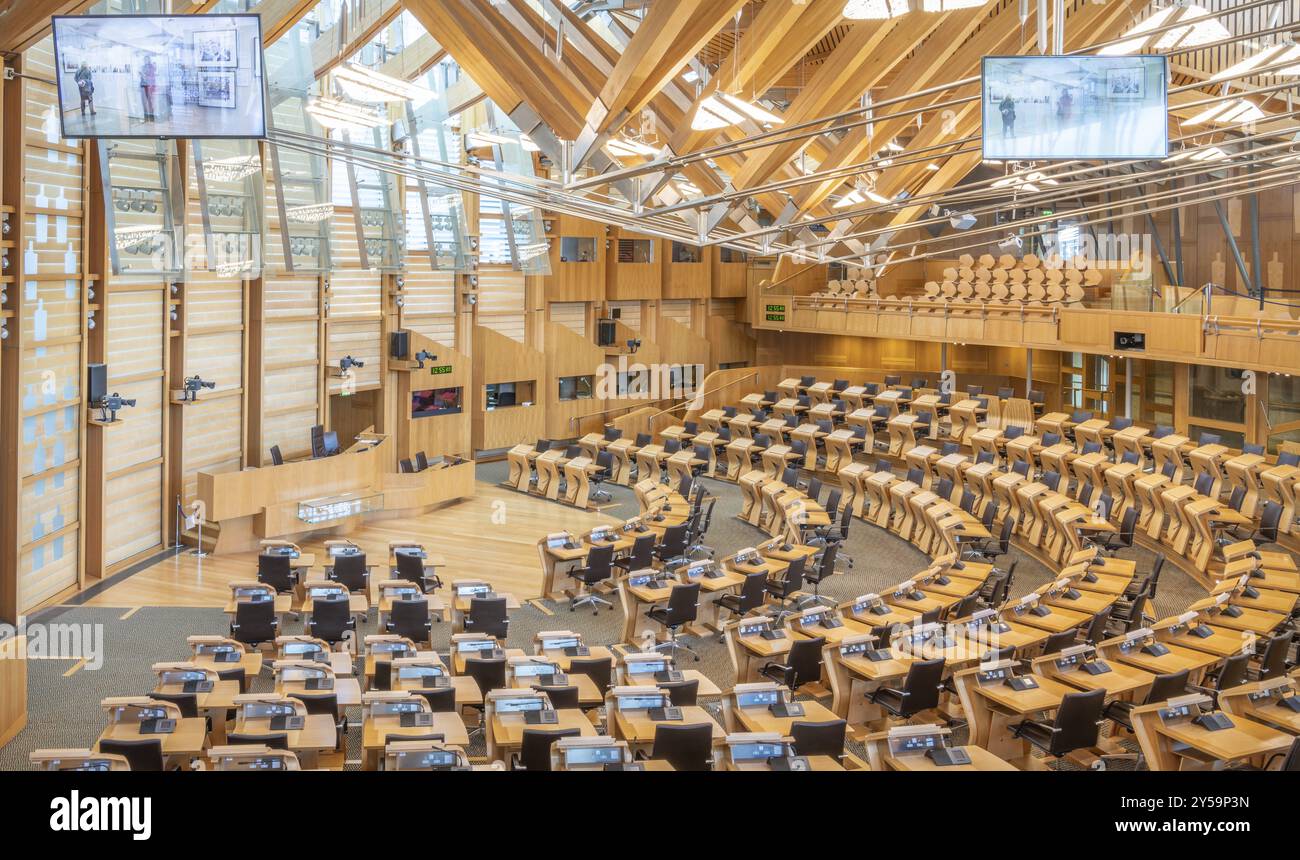 Scottish Parliament Debating Chamber Stock Photo - Alamy
