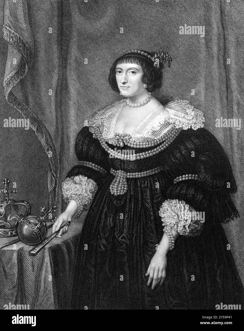 Elizabeth stuart 1596 1662 queen of bohemia Black and White Stock ...