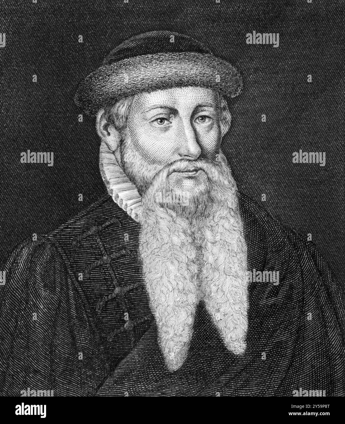 Johannes Gutenberg (1398-1468) on engraving from 1859. German ...