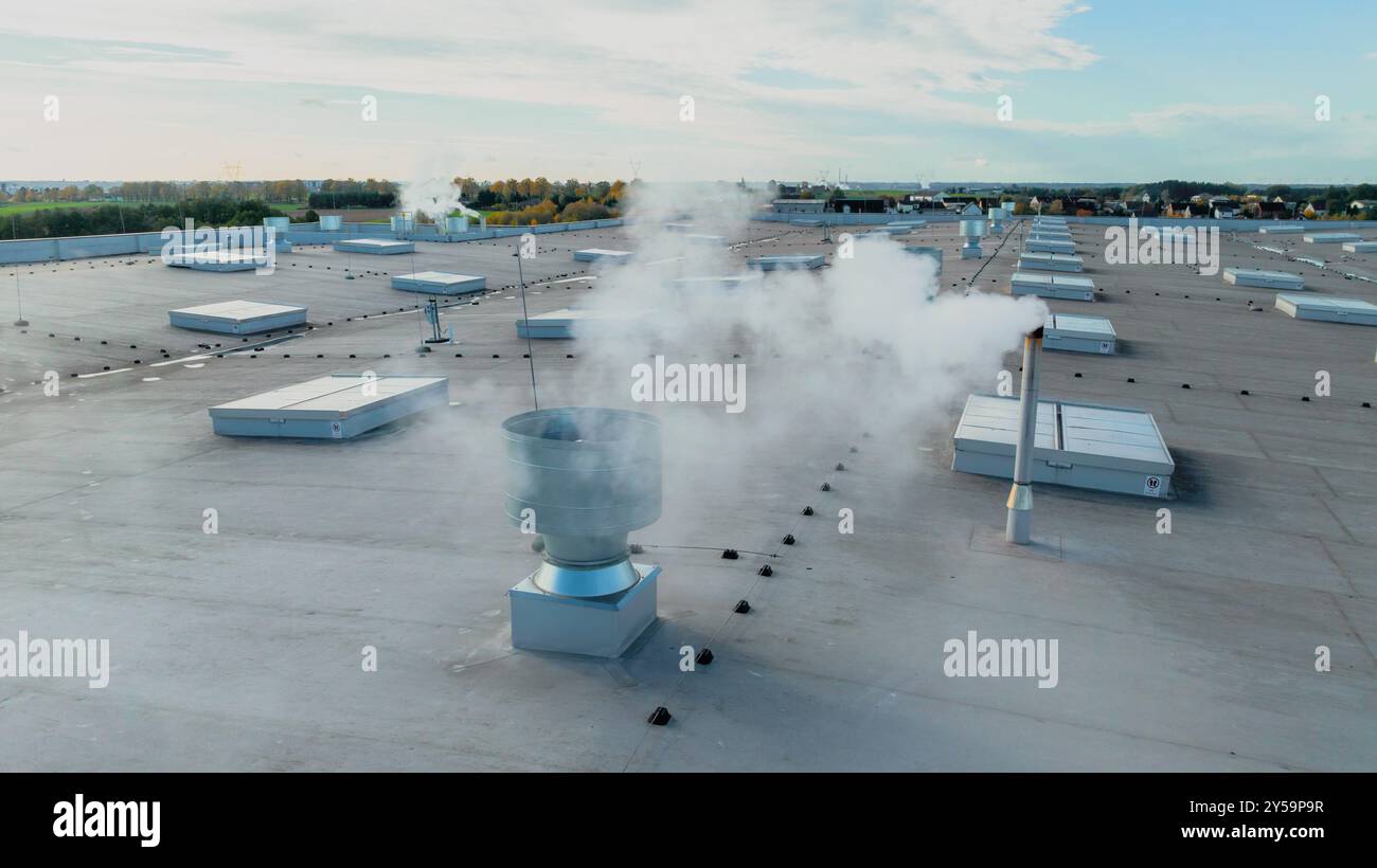 Industrial Rooftop with Ventilation Systems Stock Photo - Alamy