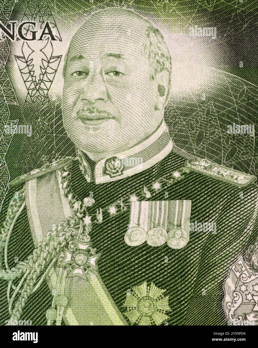 George Tupou V (born 1948) on 1 Paanga 2009 Banknote from Tonga ...