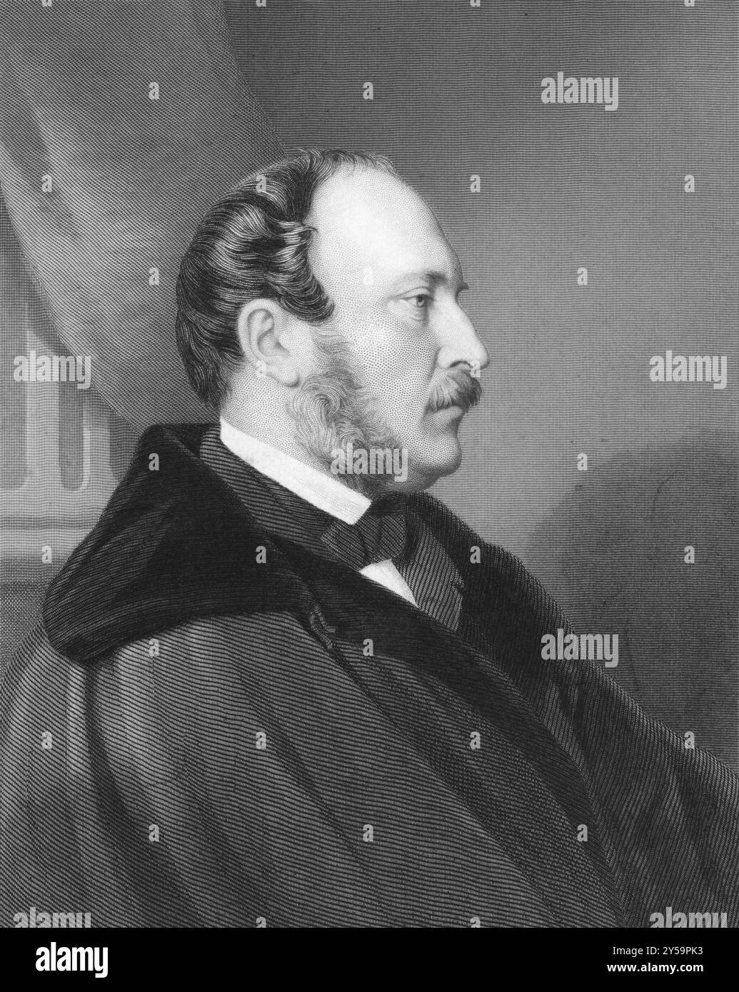 Prince Albert (1819-1861) on engraving from the 1800s. Husband of Queen ...