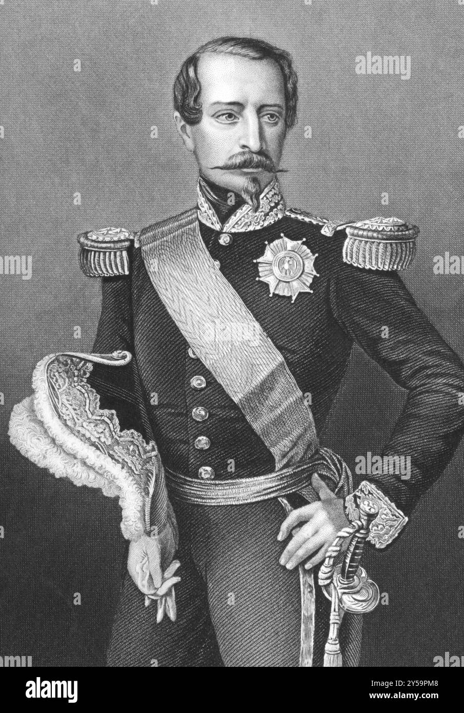 Napoleon III aka Louis Napoleon Bonaparte (1808-1873) on engraving from ...