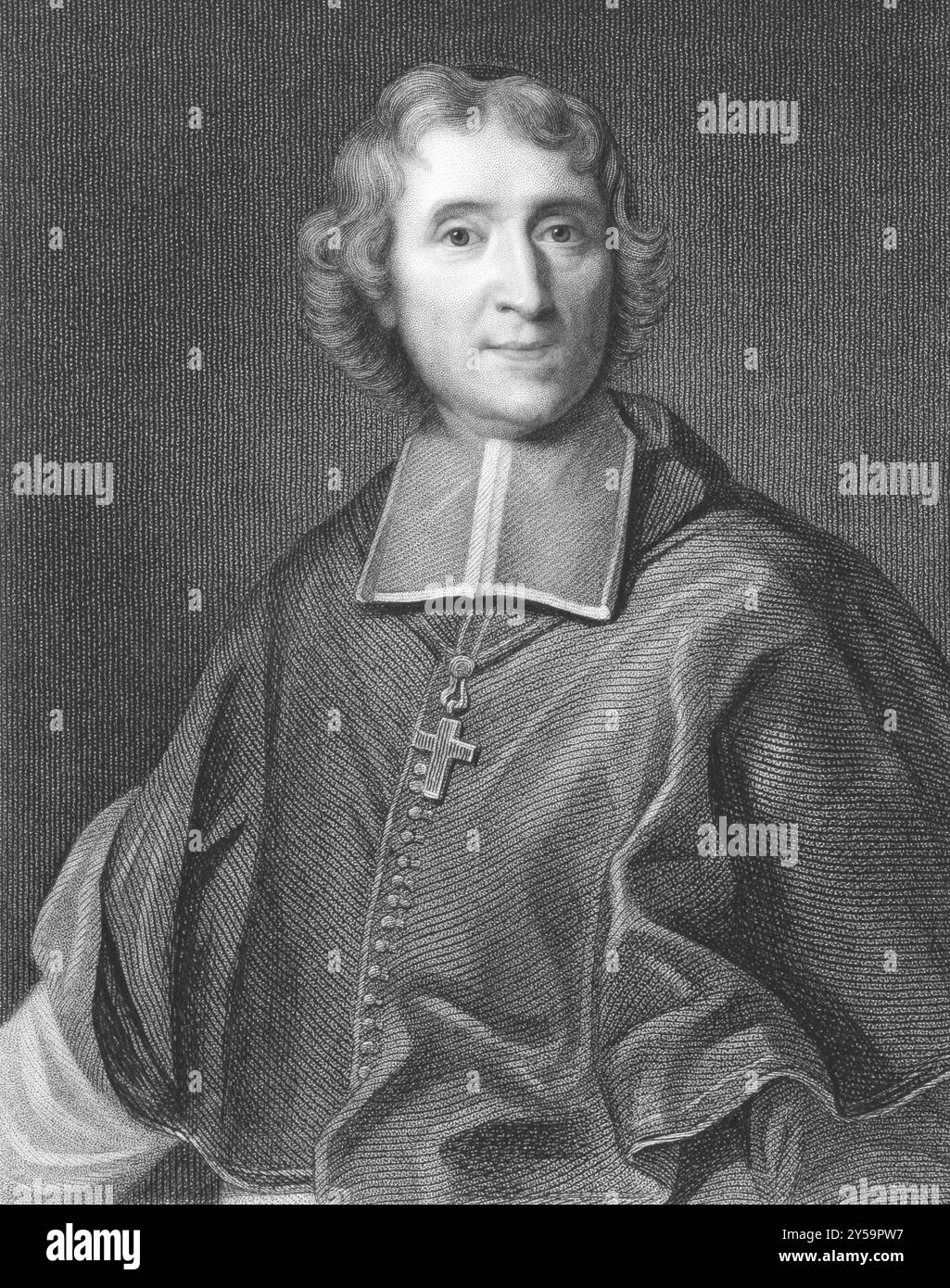 Francois Fenelon (1651-1715) on engraving from the 1800s. French Roman ...