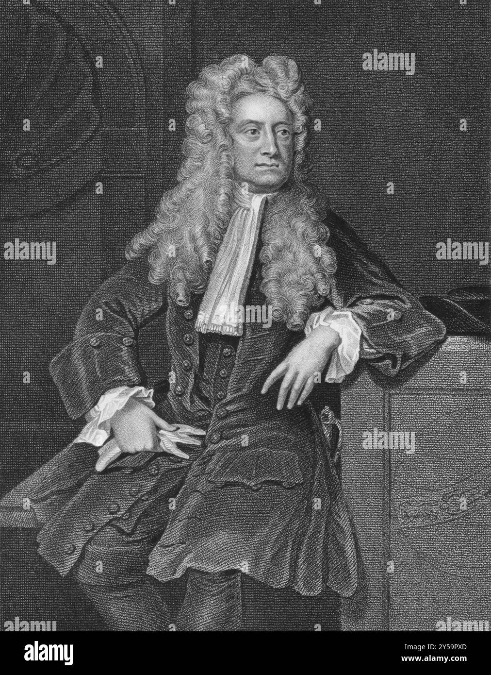Isaac Newton (1643-1727) on engraving from the 1800s. One of the most ...