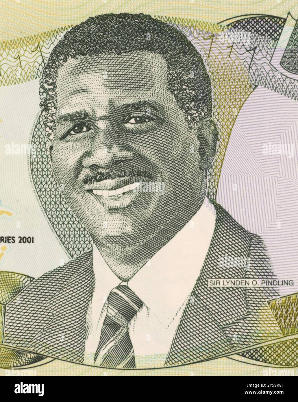 Sir Lynden Oscar Pindling on 1 Dollar 2001 Banknote from Bahamas. First ...