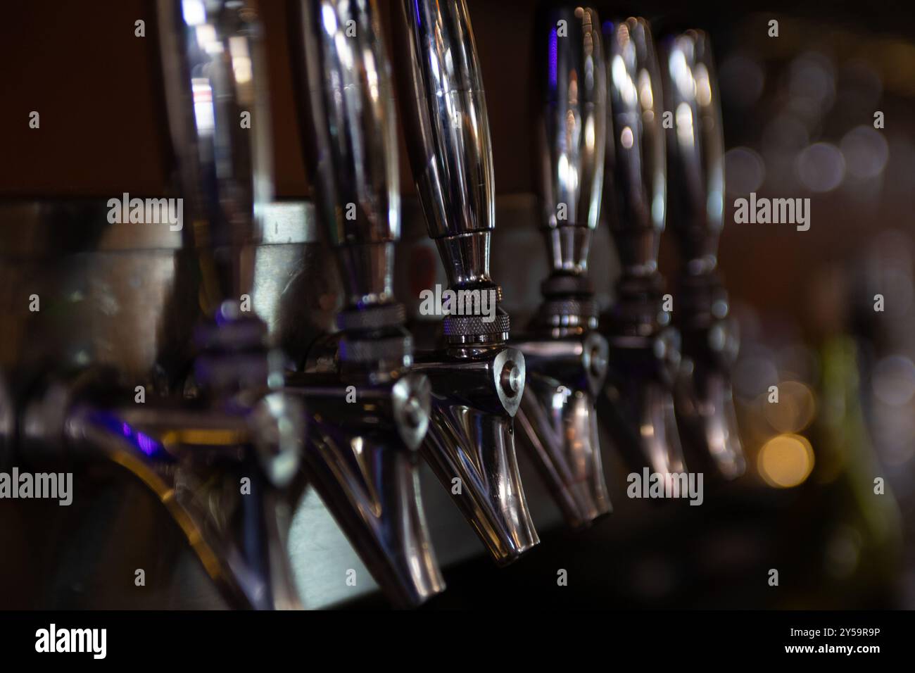 Beer craft steel taps hi-res stock photography and images - Alamy