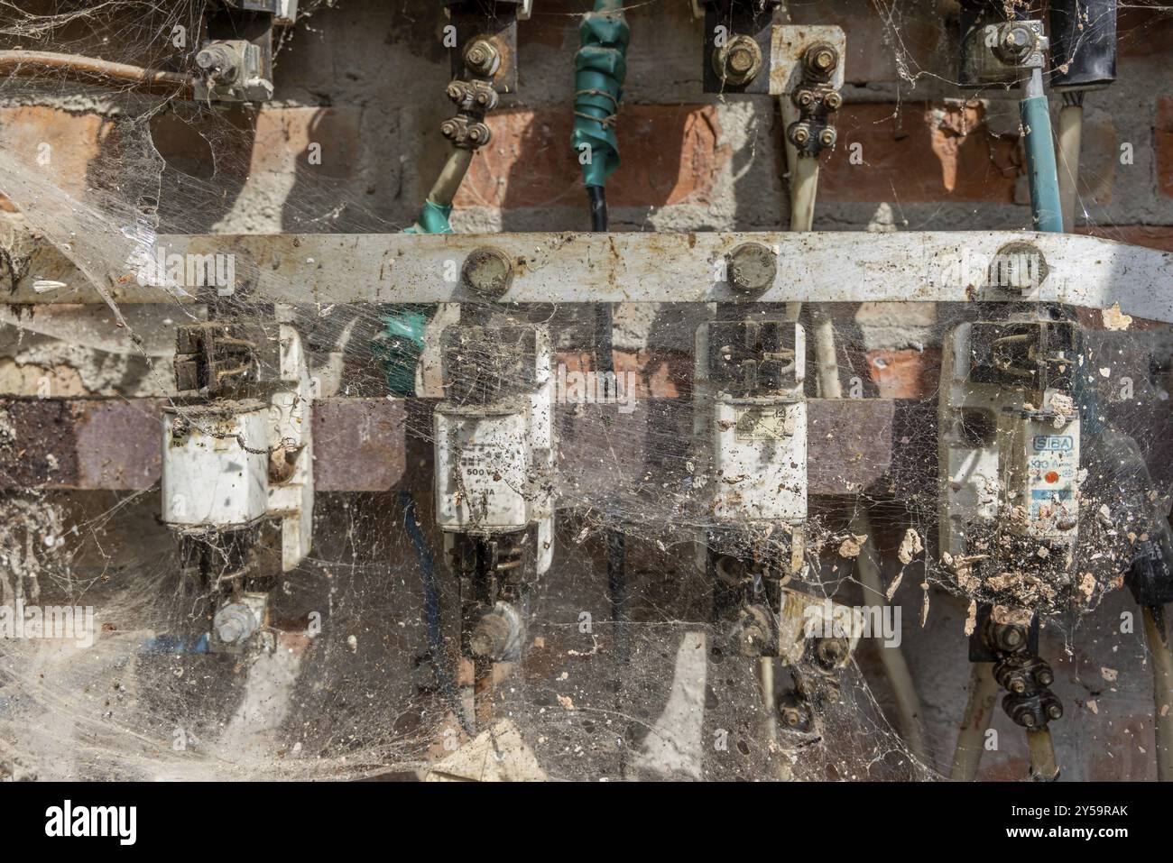 Old masonry power distribution board Energy grid Stock Photo - Alamy
