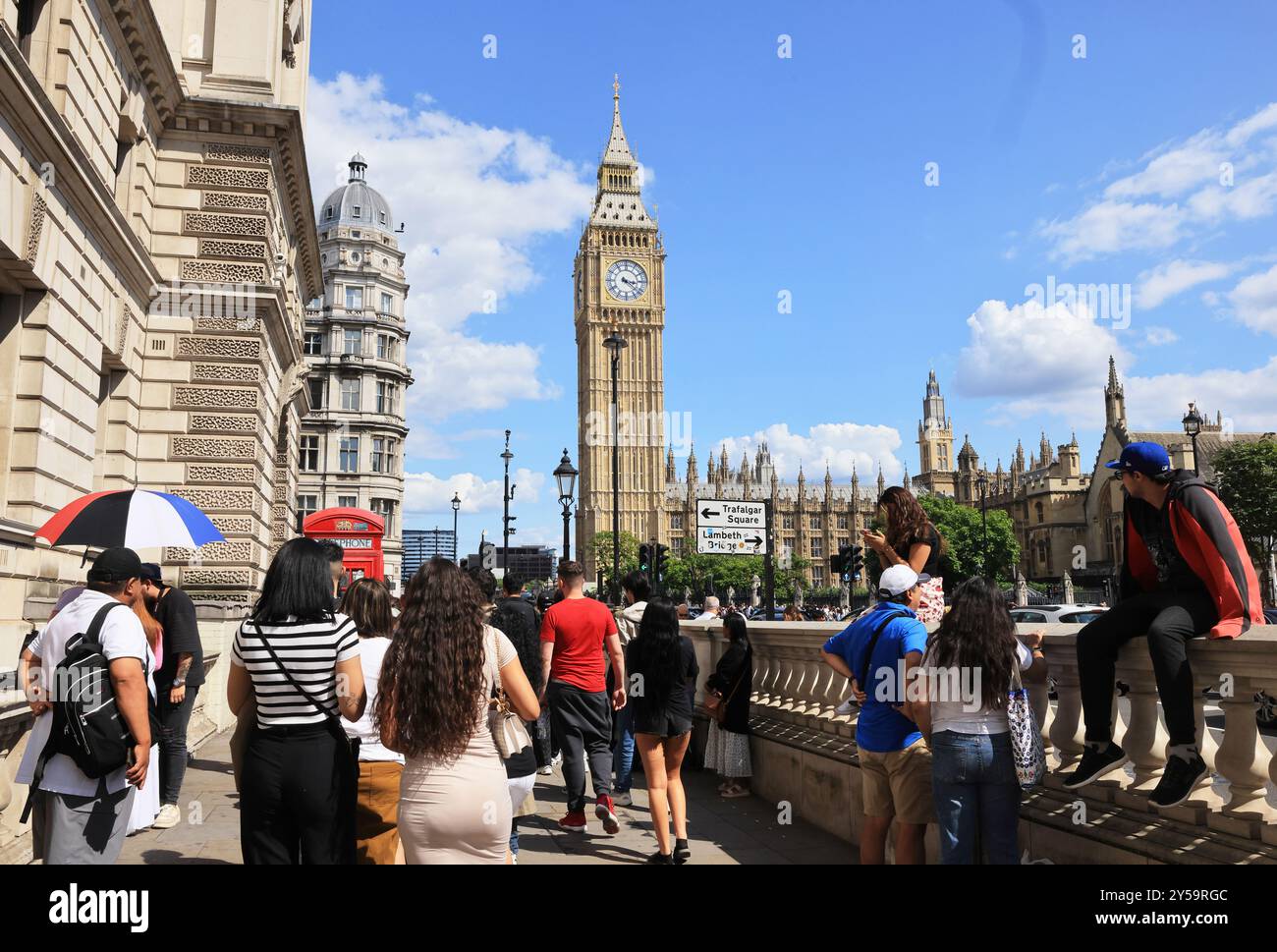 Iconic red phone box popular with tourists for photos, on Westminster ...