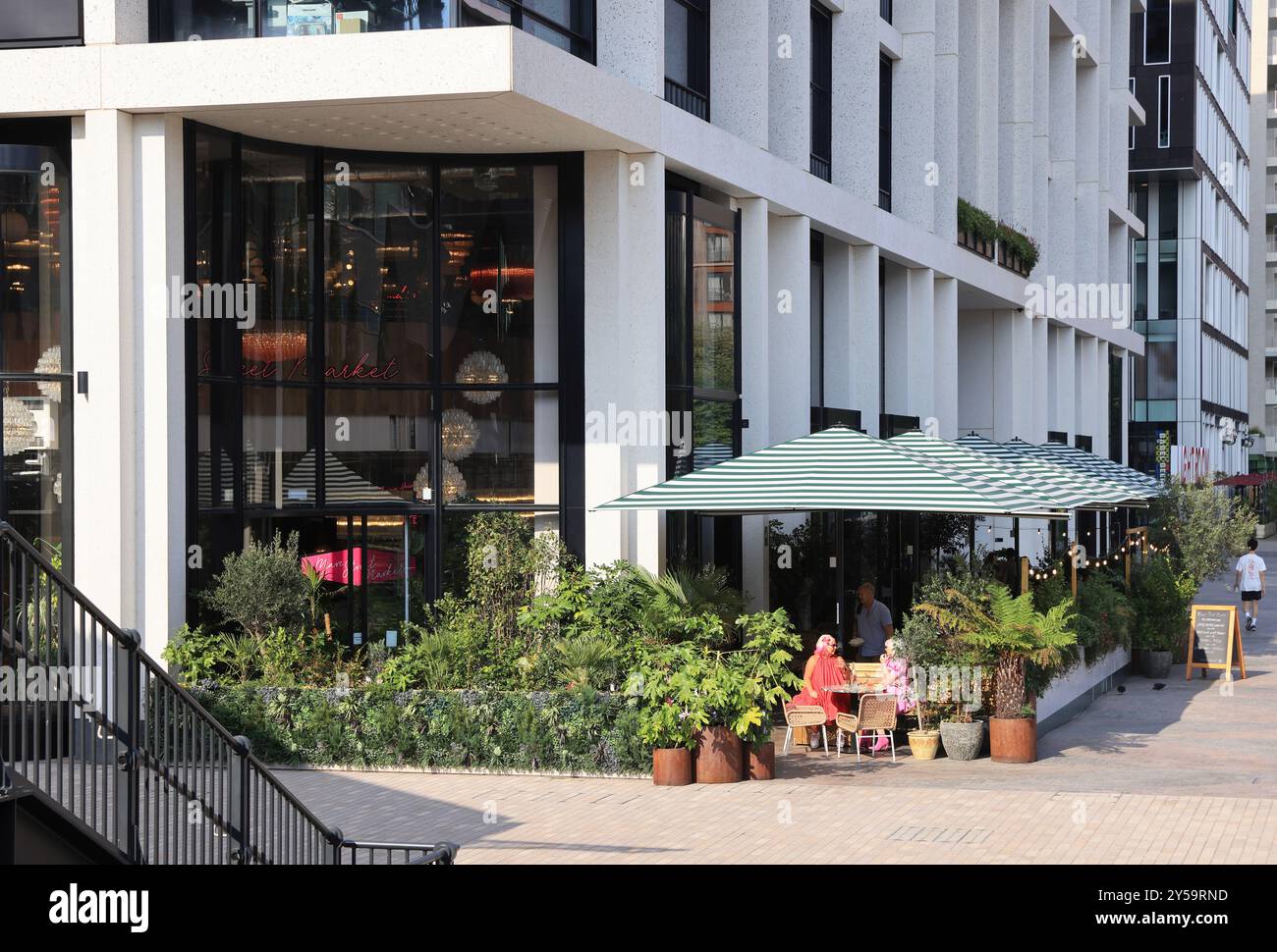 Exterior of Mare Street Market on Lewis Cubitt Square, at Kings Cross ...