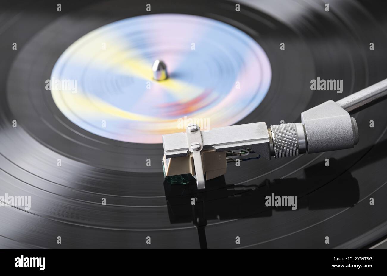 Vinyl Record Playing on a Record Player Stock Photo - Alamy