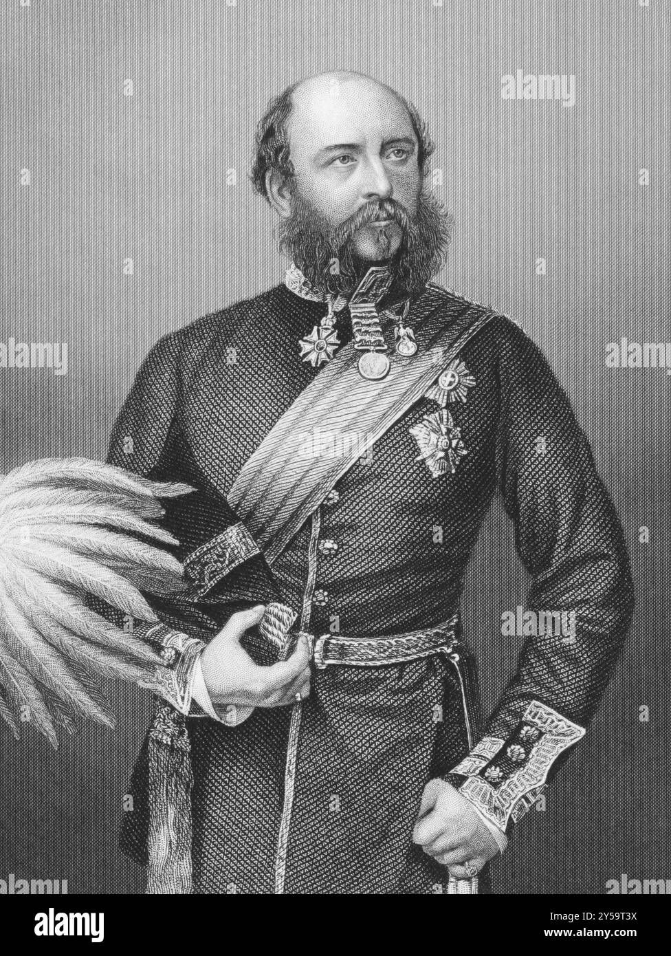 Prince George, Duke of Cambridge (1819-1904) on engraving from the ...