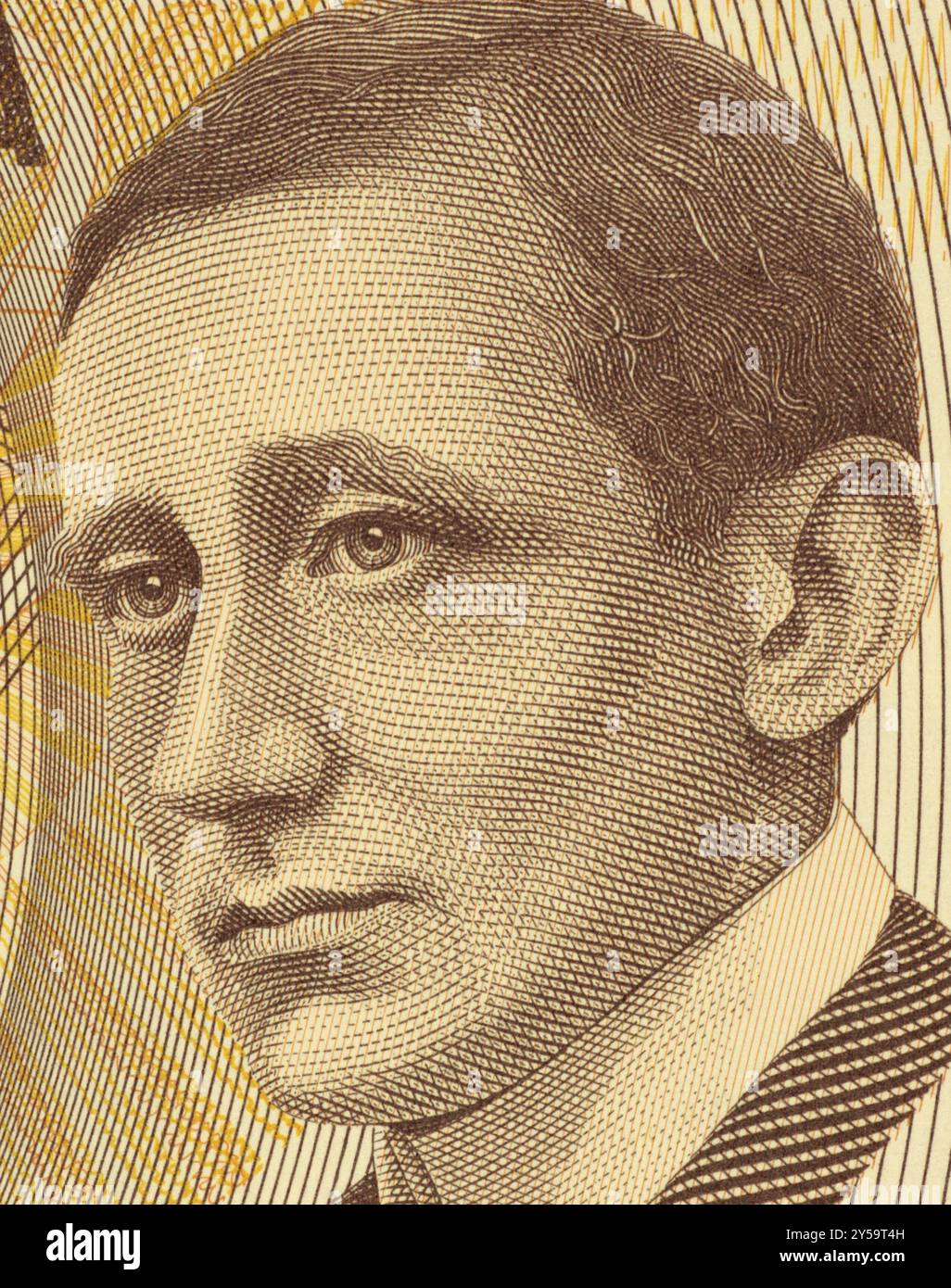 Guglielmo Marconi (1874-1937) on 2000 Lire 1990 Banknote from Italy ...