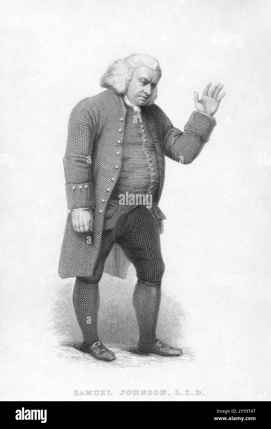 Samuel Johnson (1709-1784) on engraving from the 1800s. English author ...