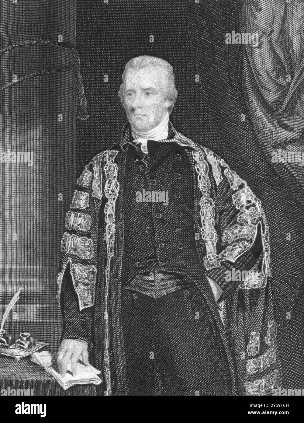 William Pitt, the Younger (1759-1806) on engraving from the 1800s ...