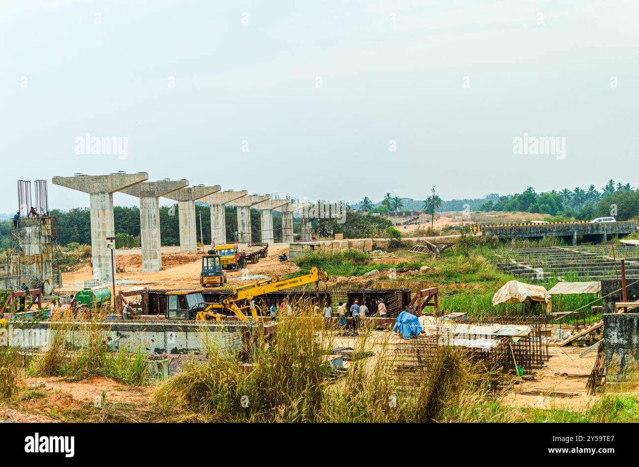 Railway overpass bridge construction in progress Stock Photo - Alamy