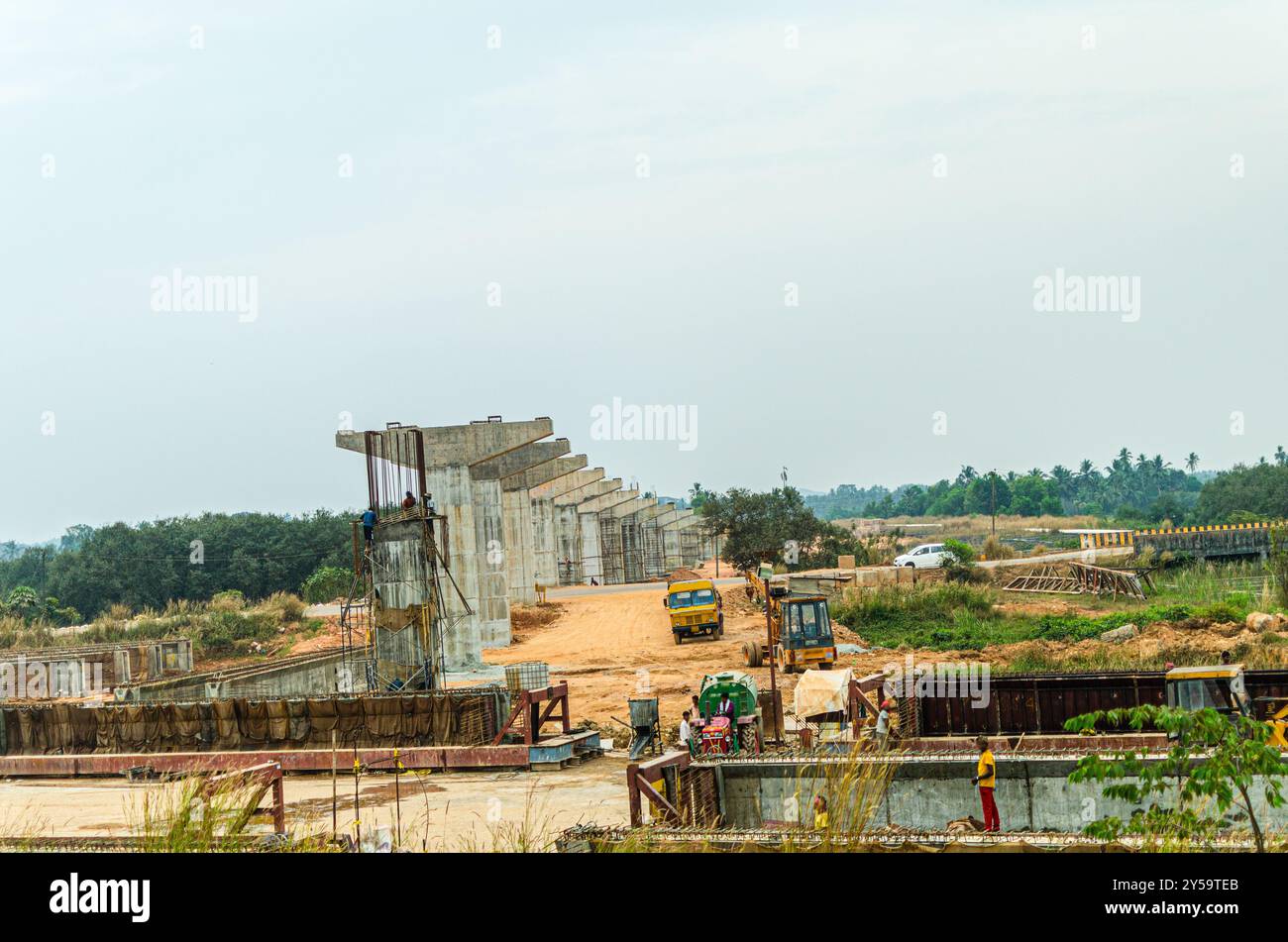 Railway overpass bridge construction in progress Stock Photo - Alamy
