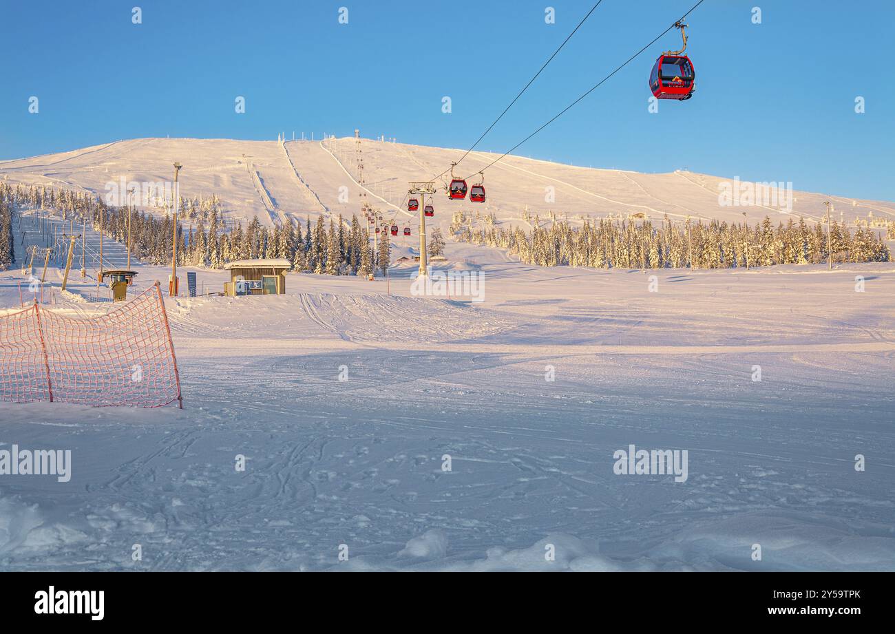 Cable Car Ski Lift, Yllas, Finland, Europe Stock Photo - Alamy