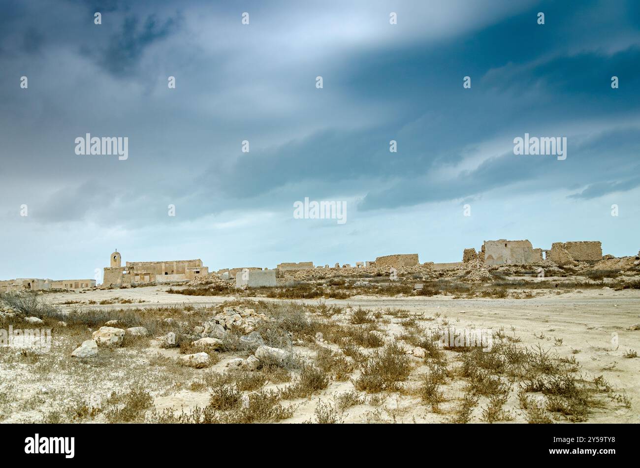 Ruins of an ancient fishing village at Al Ruwais, Qatar Stock Photo - Alamy