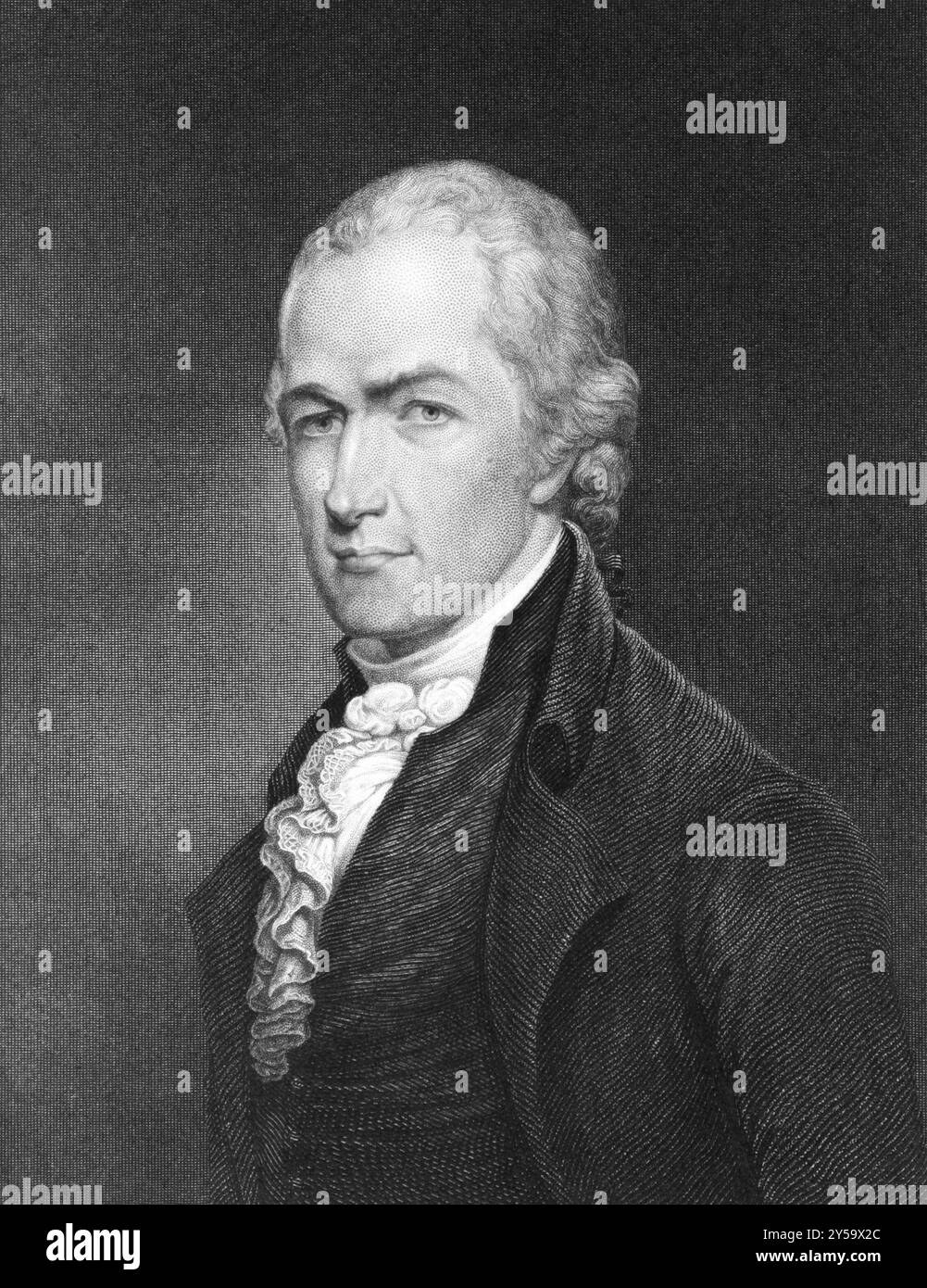 Alexander Hamilton (1755-1804) on engraving from 1835. Founding father ...