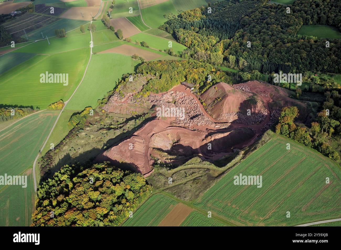 Aerial view of a quarry Stock Photo - Alamy