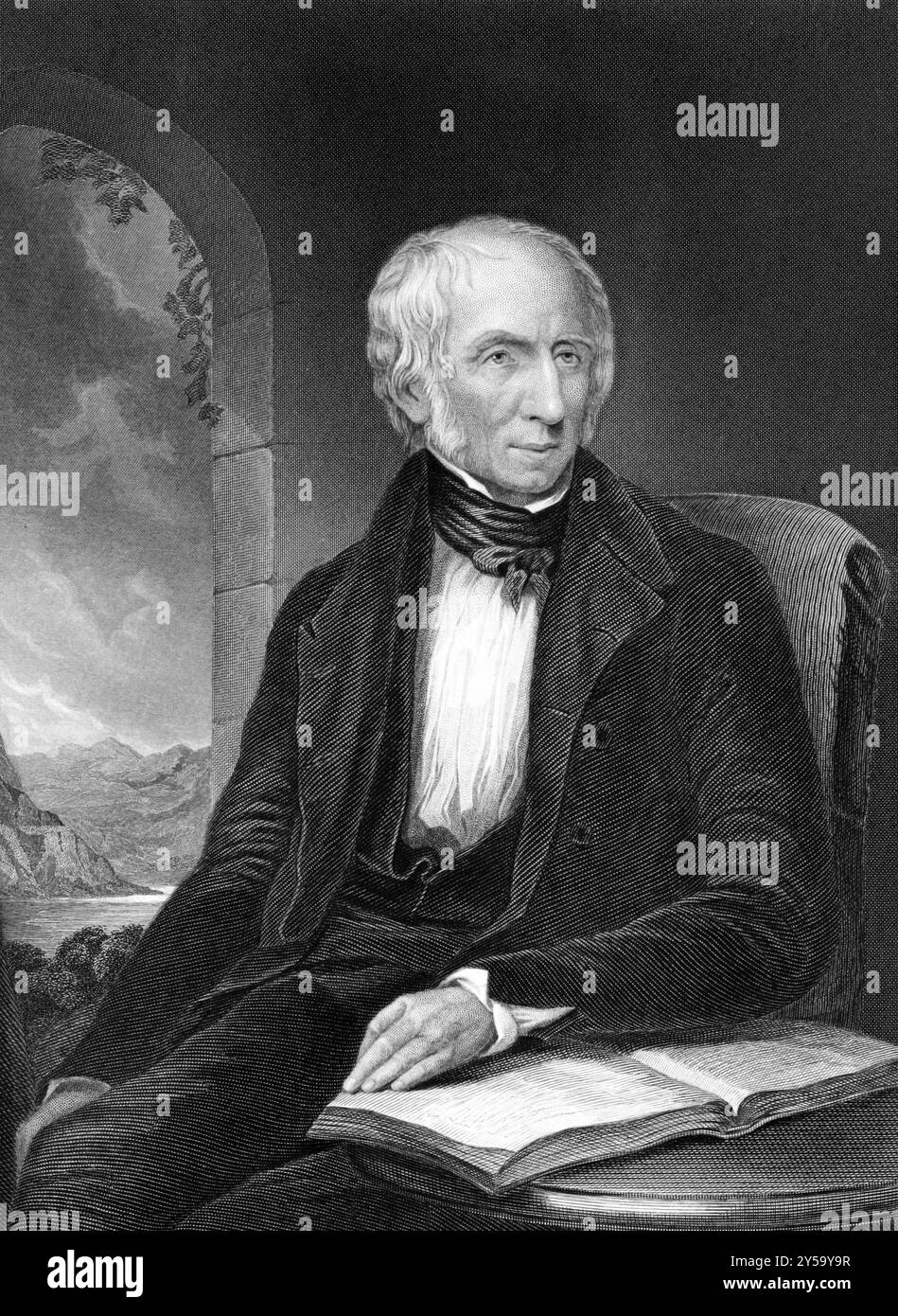 William Wordsworth (1770-1850) on engraving from 1873. Important ...