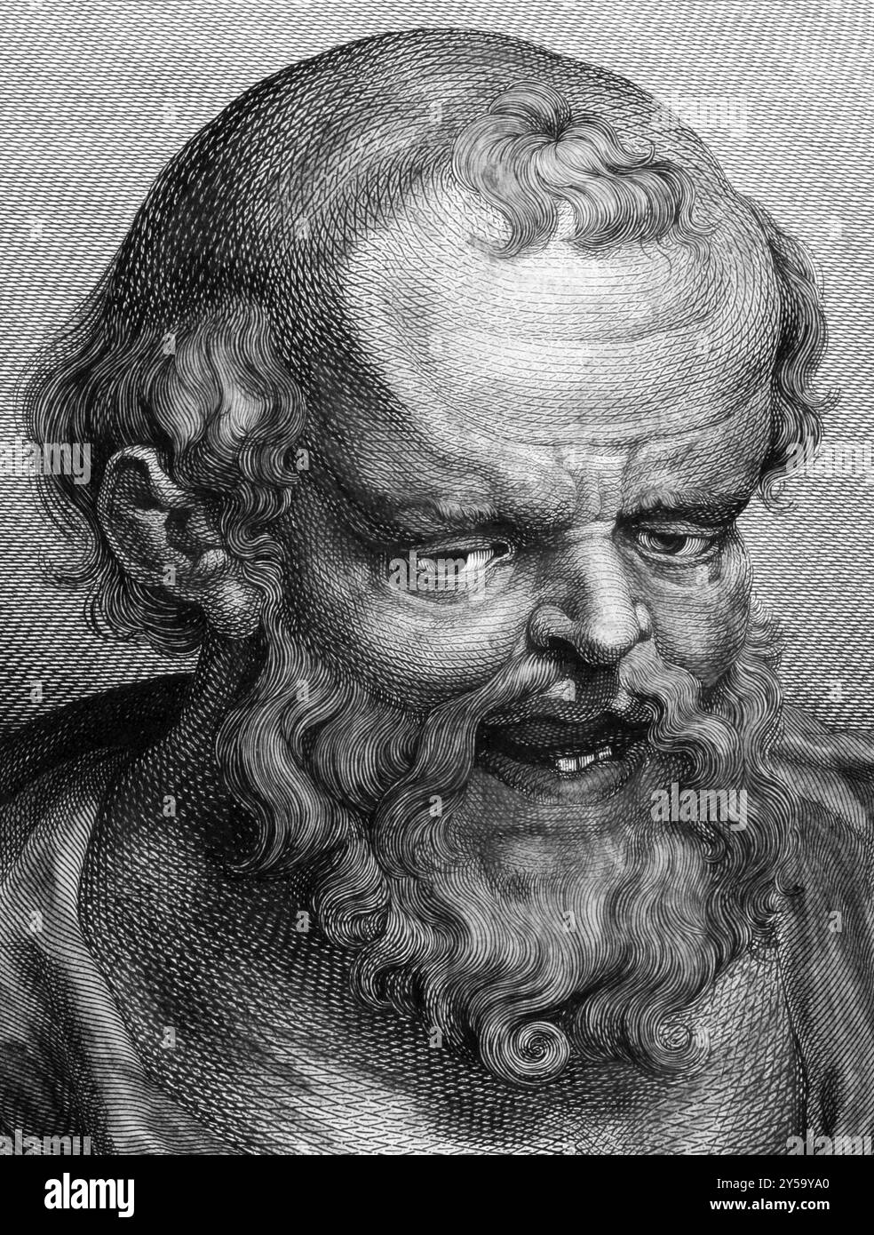 Democritus (460BC-370BC) on engraving from 1788. Ancient Greek ...