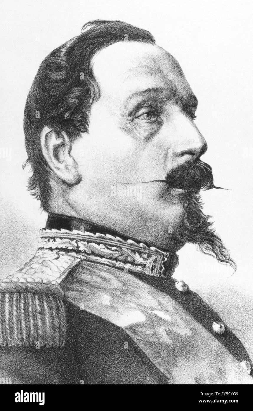 Napoleon III aka Louis Napoleon Bonaparte (1808-1873) on engraving from ...
