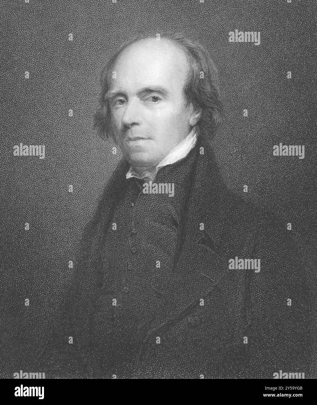 John Flaxman (1755-1826) on engraving from the 1800s. English sculptor ...