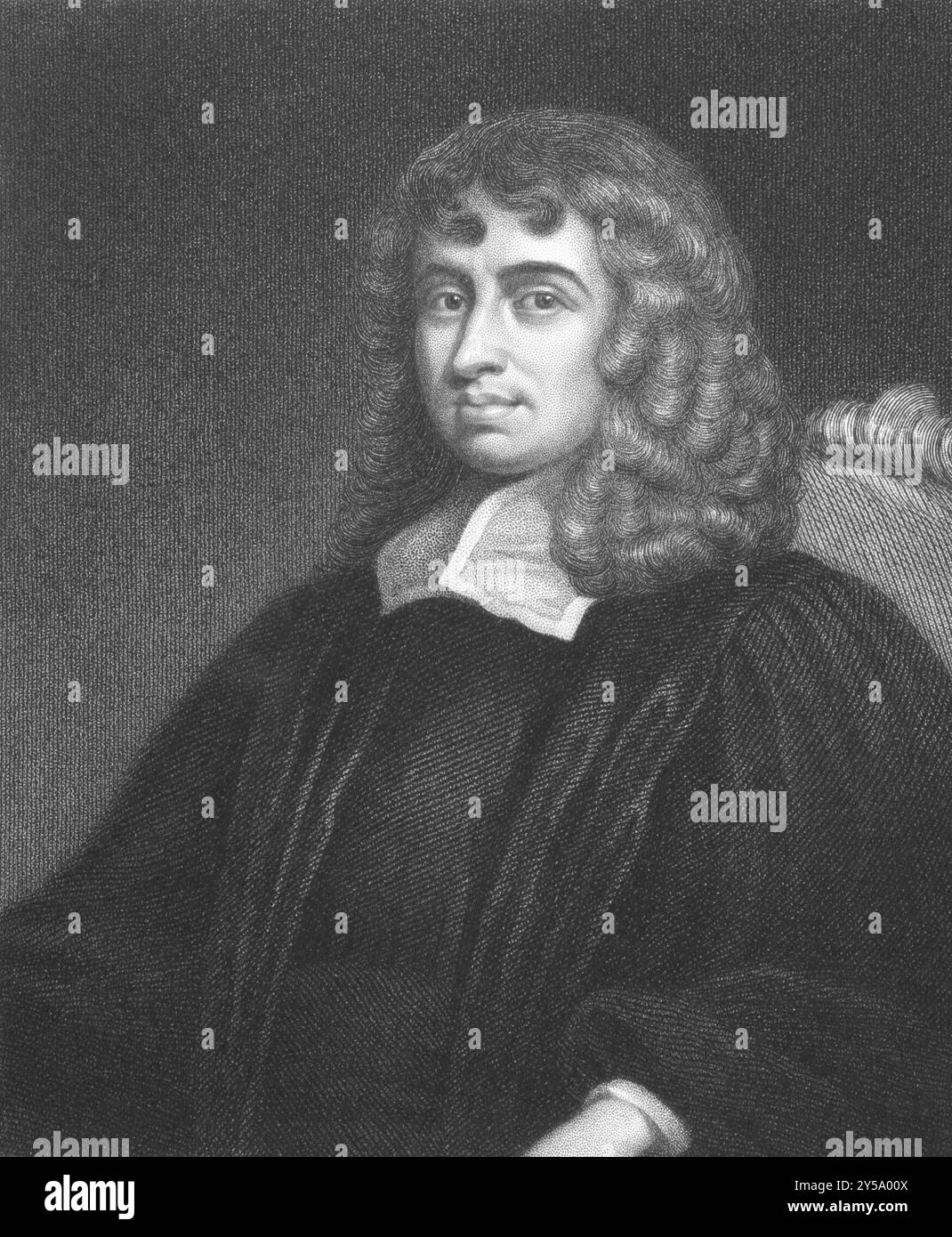 Isaac Barrow (1630-1677) on engraving from the 1800s. English scholar ...