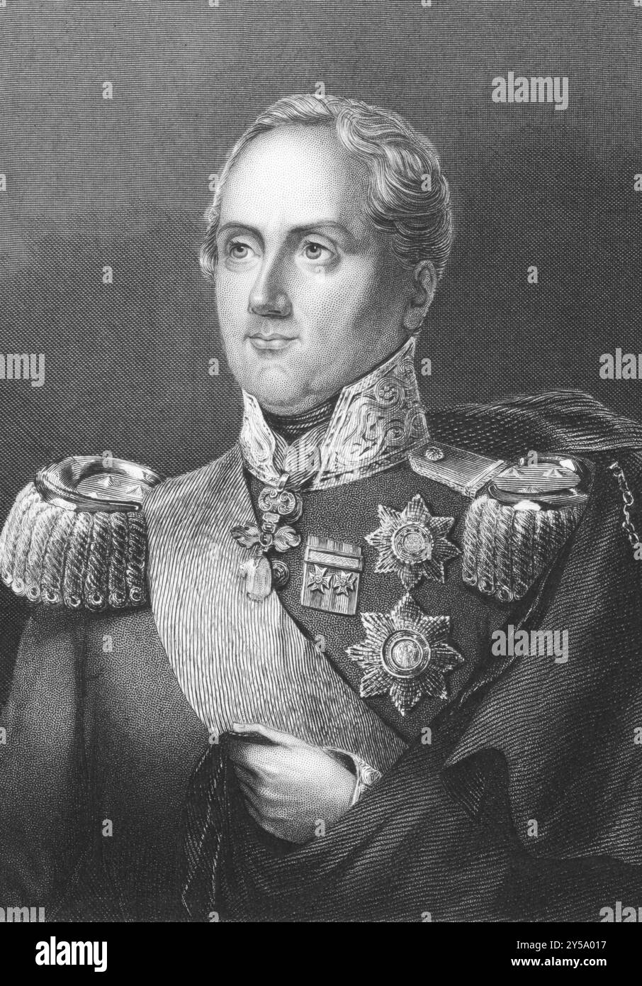 Frederick Augustus I of Saxony (1750-1827) on engraving from the 1800s ...