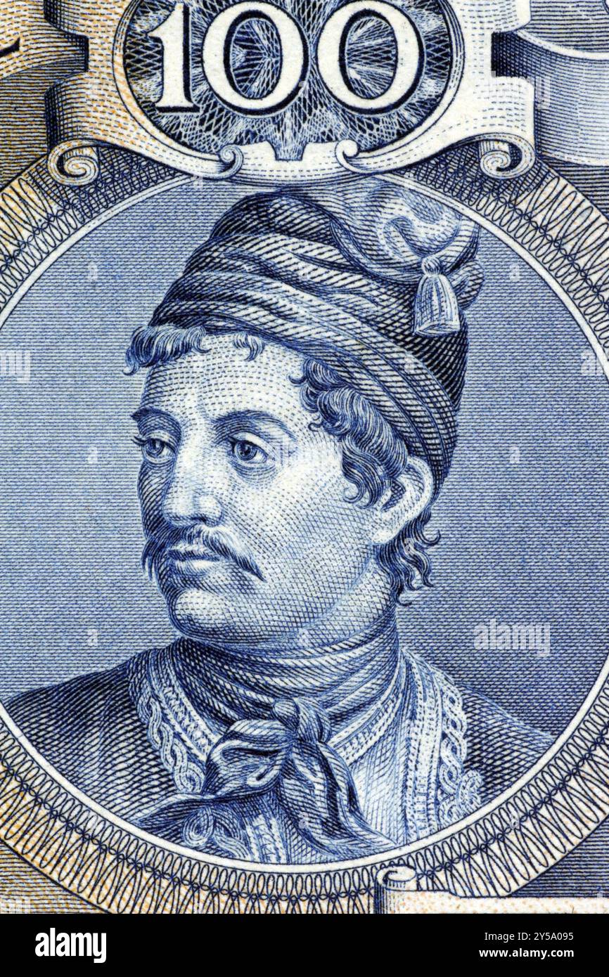 Constantine Kanaris (1793-1877) on 100 Drachmai 1944 Banknote from ...