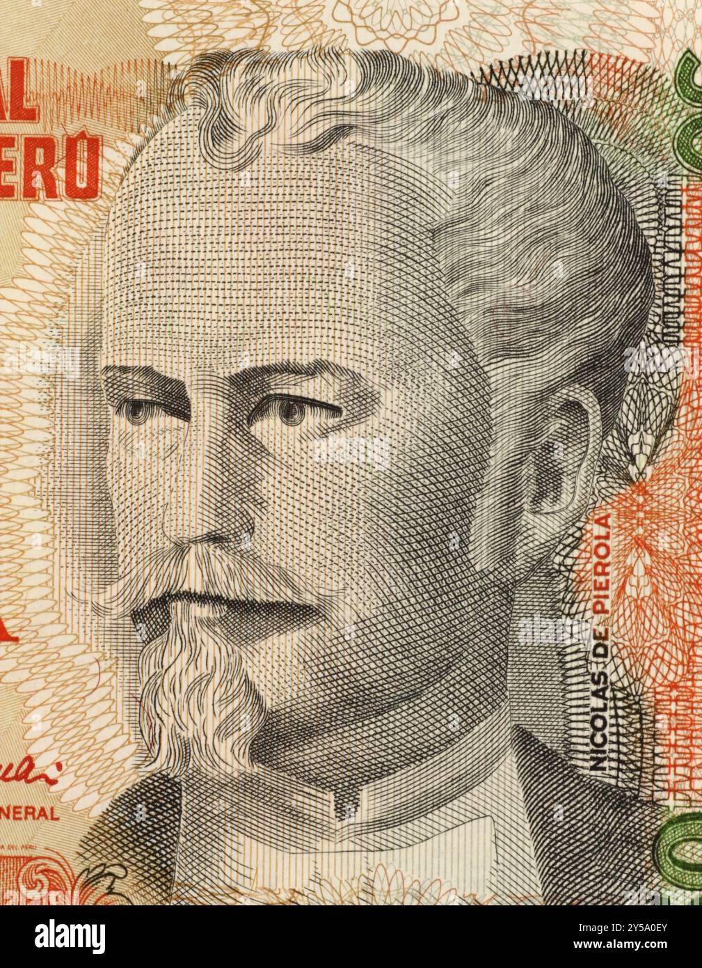 Nicolas de Pierola on 50 Intis 1987 Banknote from Peru. Peruvian ...