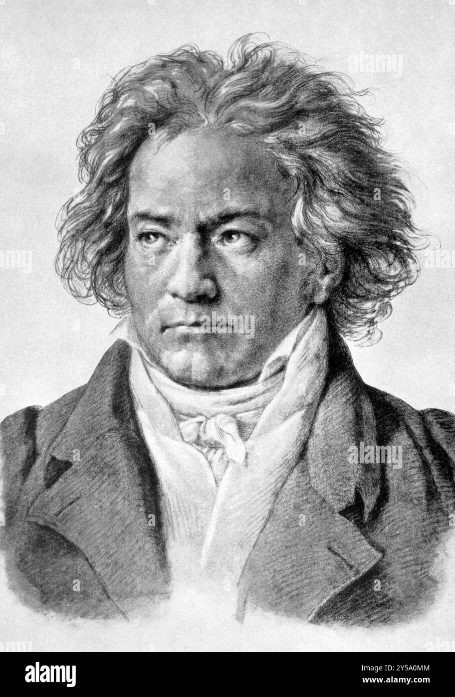 Ludwig van Beethoven (1770-1827) on antique print from 1898. German ...