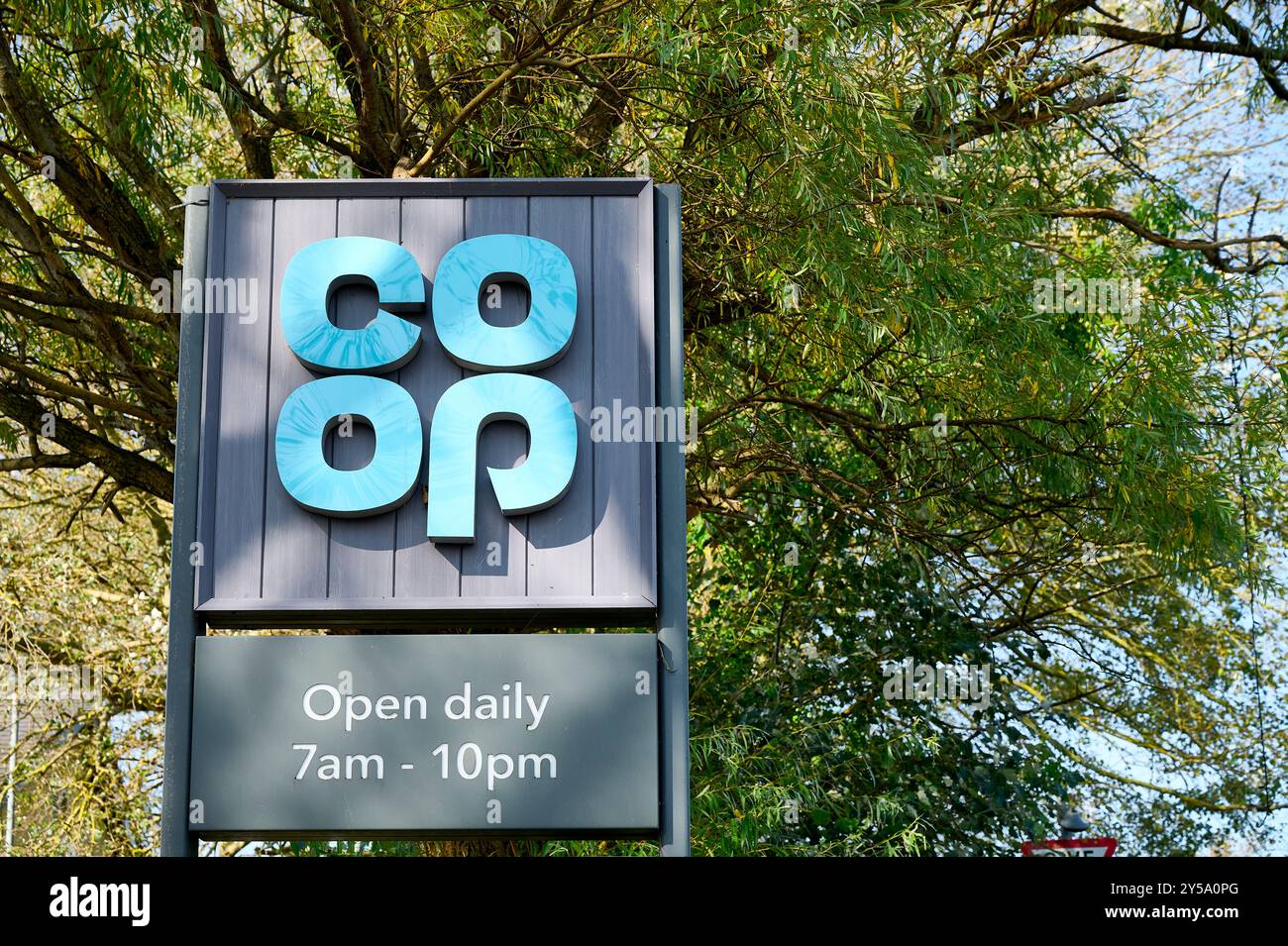 Co-op sign in rural setting ,UK Stock Photo - Alamy
