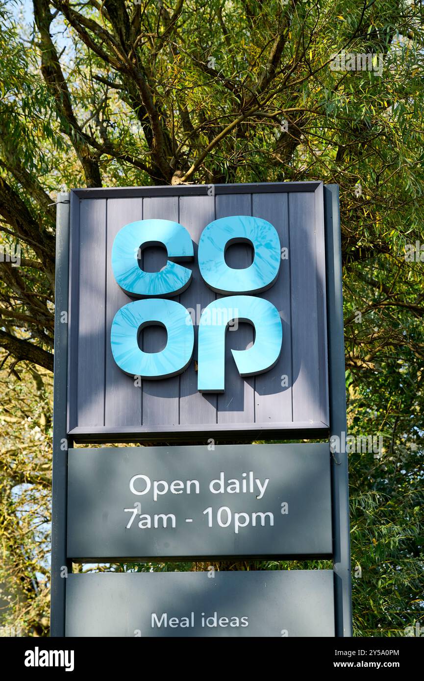 Co-op sign in rural setting ,UK Stock Photo - Alamy