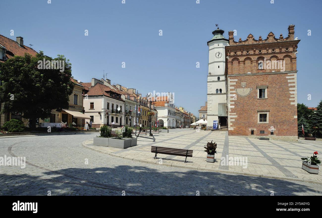 Town hall with market square in Sandomierz, Poland, Europe Stock Photo ...