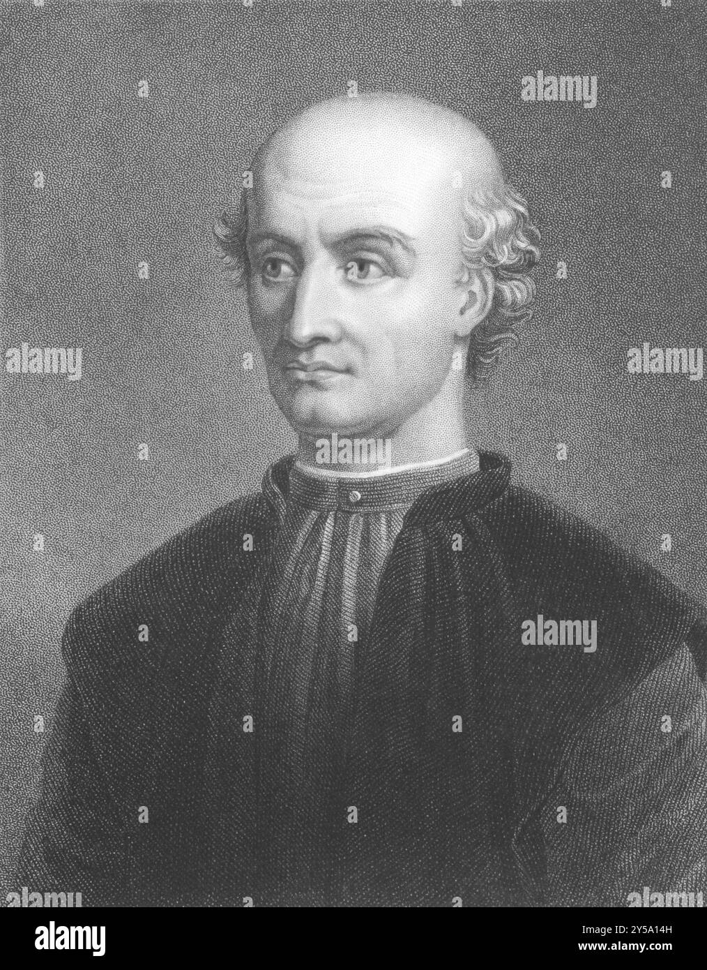 Donato Bramante (1444-1514) on engraving from the 1800s. Italian ...