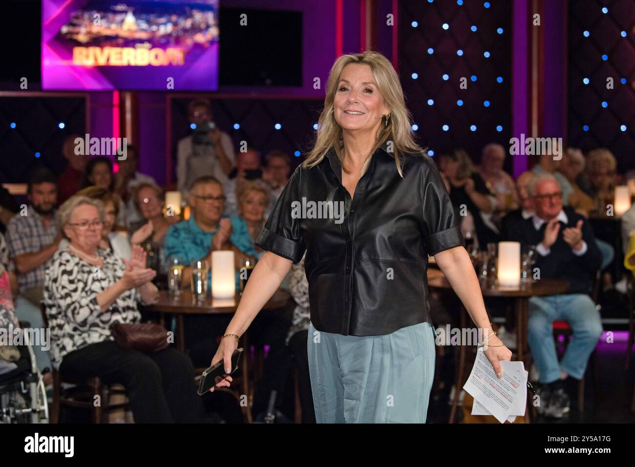 MDR - Riverboat. Moderatorin Kim Fisher anläßlich der Aufzeichnung der ...