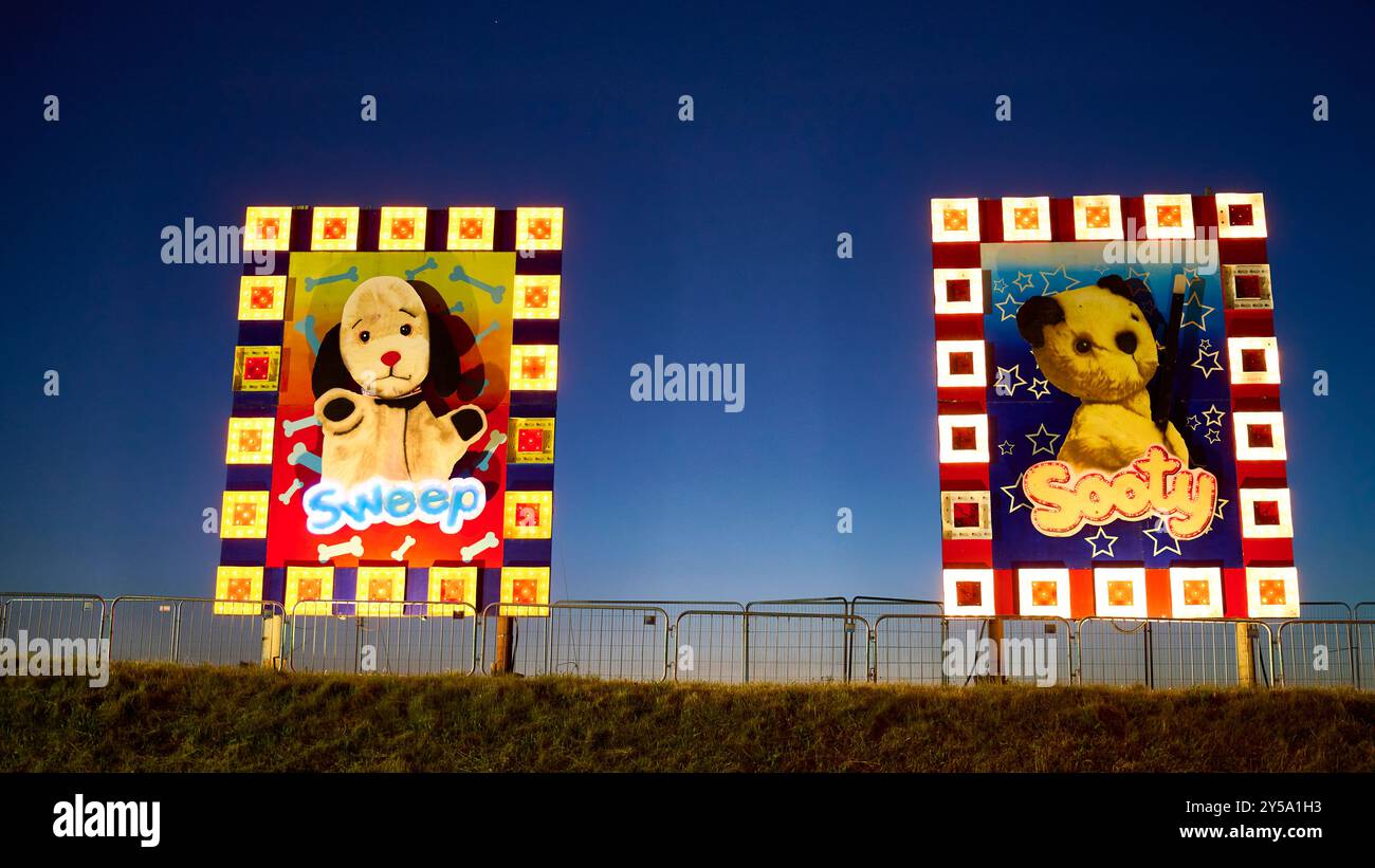 Blackpool illuminations autumn 2024.Glove puppets Sooty and Sweep Stock ...