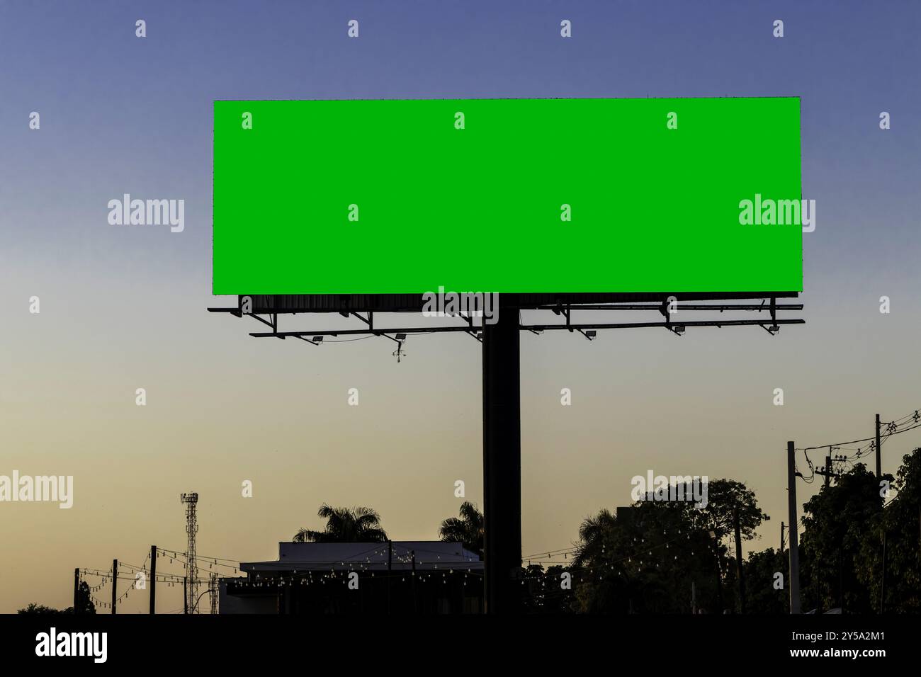 advertising sign with green background, spectacular billboard with ...