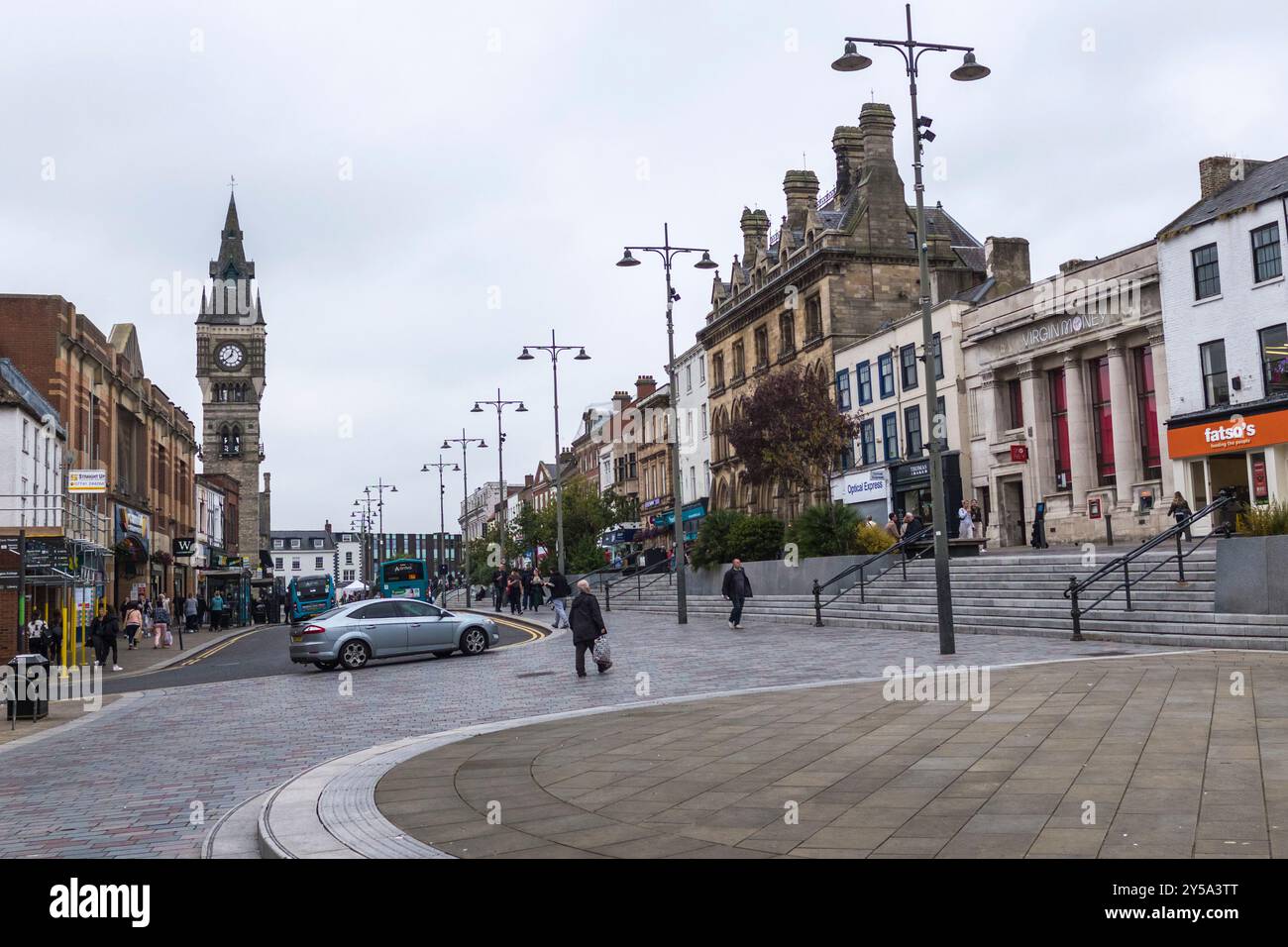 A view of the town centre in Darlington,England,UK featuring the town ...
