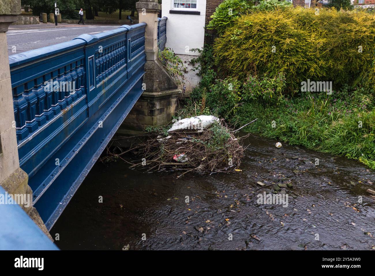 Pollution in the River Skerne in Darlington,England,UK Stock Photo - Alamy