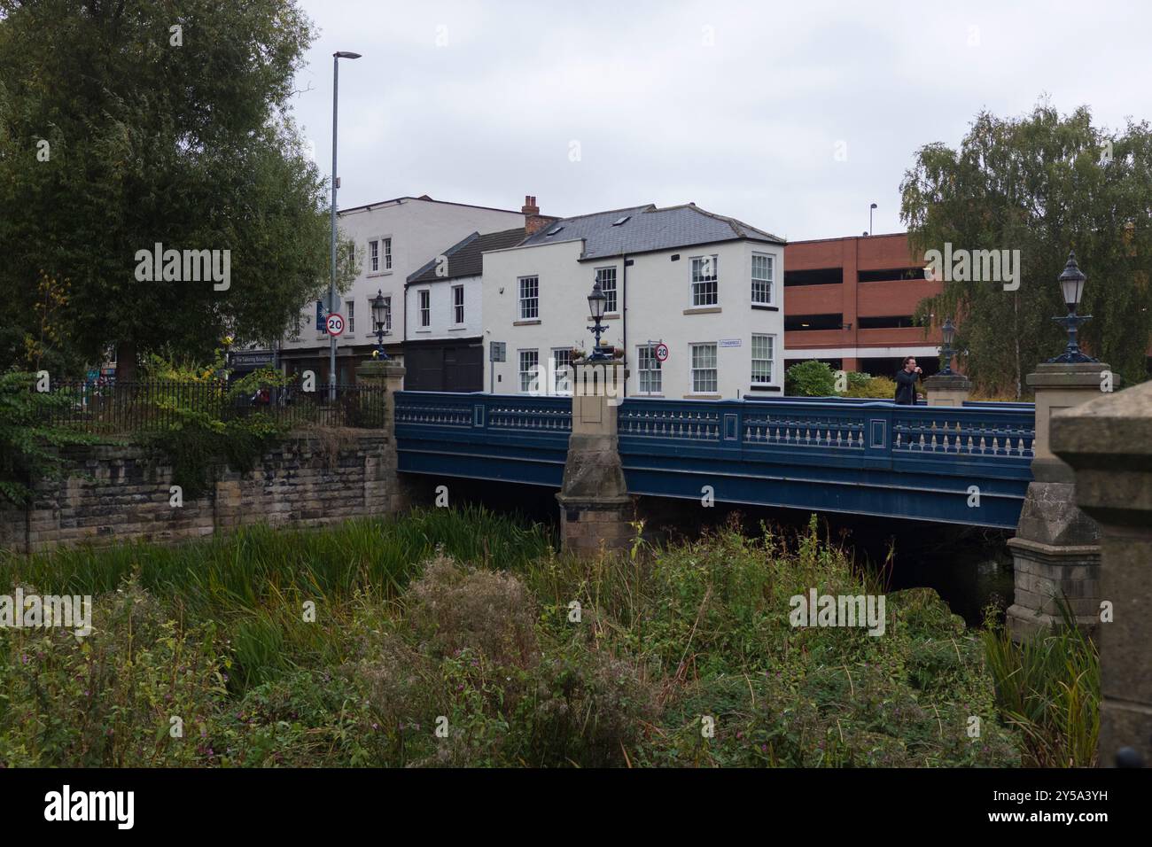 Stone Bridge and the clogged up River Skerne in Darlington,England,UK ...