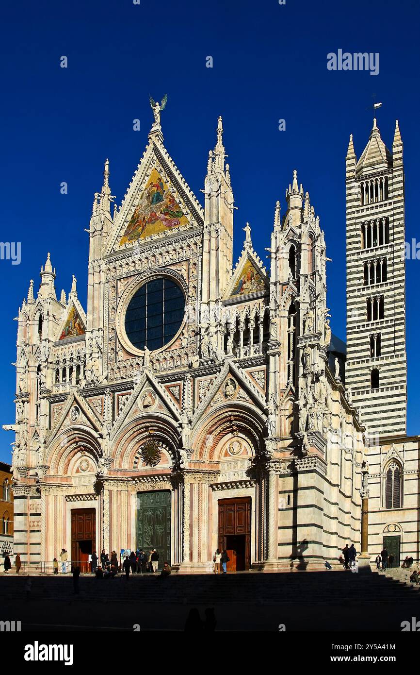 the beautiful Gothic Romanesque facade of the Cathedral of Santa Maria ...