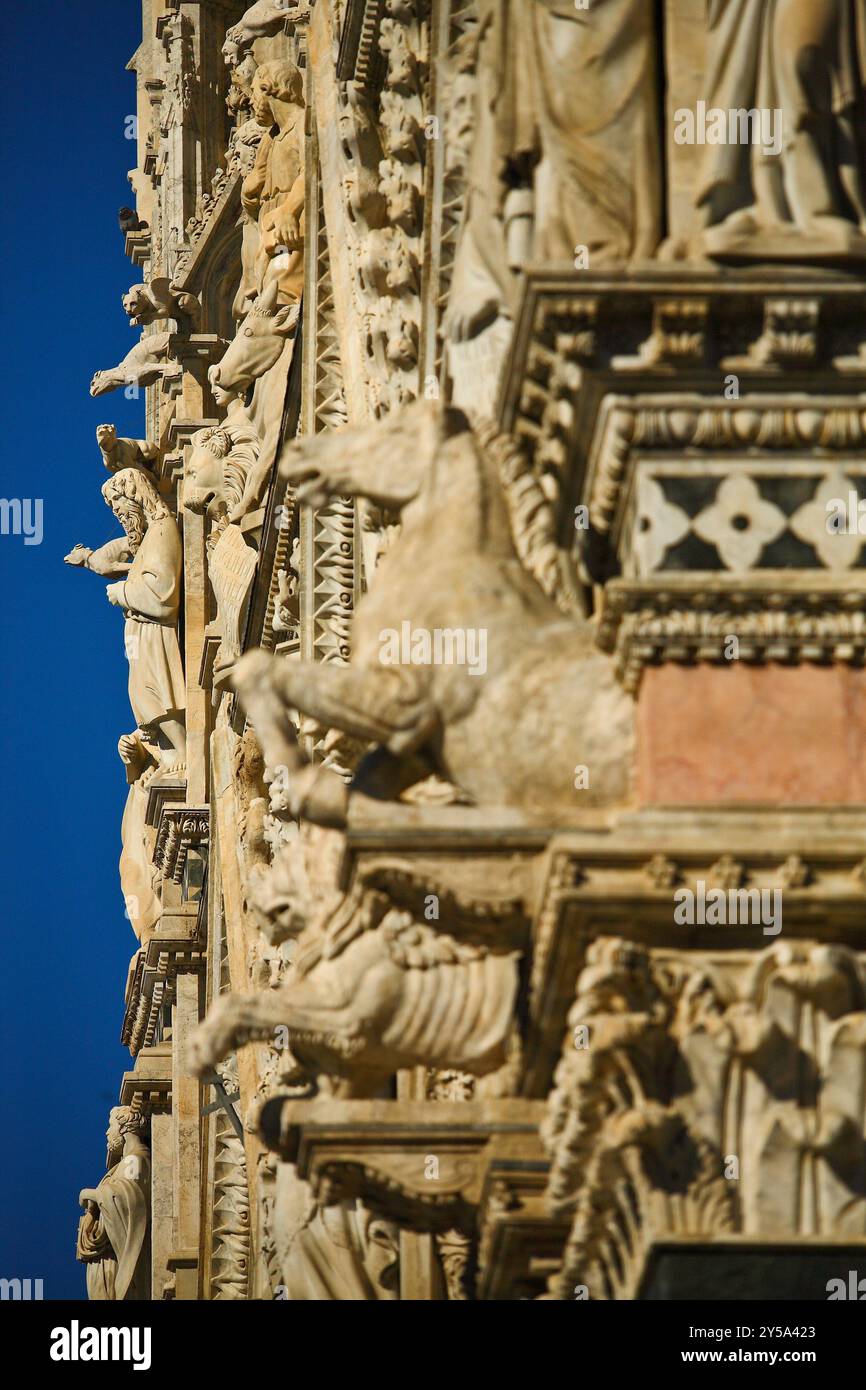 the beautiful Gothic Romanesque facade of the Cathedral of Santa Maria ...