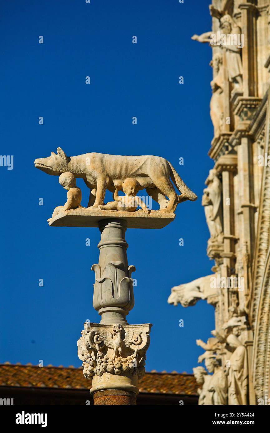 the beautiful Gothic Romanesque facade of the Cathedral of Santa Maria ...