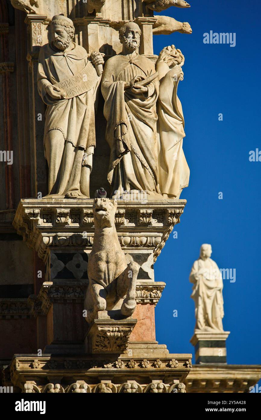 the beautiful Gothic Romanesque facade of the Cathedral of Santa Maria ...
