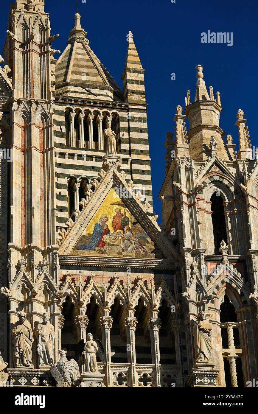 the beautiful Gothic Romanesque facade of the Cathedral of Santa Maria ...