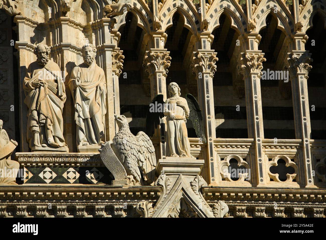 the beautiful Gothic Romanesque facade of the Cathedral of Santa Maria ...